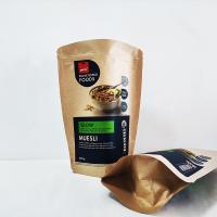 China Resealable Brown Kraft Paper Bags Zipper Stand Up Packaging For Coffee Tea for sale