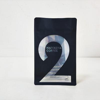 China Coffee Tea Stand Up Side Gusset Bag 250g 500g 1kg With Irregular Window ziplockk for sale
