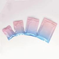 China Food Grade Snack 3 Side Sealed Bags Zipper Gradient Color Rainbow Colorful for sale