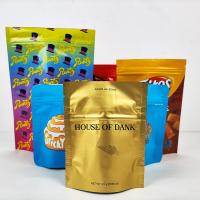 China Matt Golden Mylar Stand Up Pouches Soft Touch Zipper Mylar weed Bags 3.5g for sale