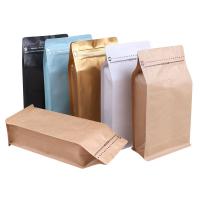 China Custom Eight Side Seal Flat Bottom Coffee Bag 250g 500g 1000g With Valve for sale