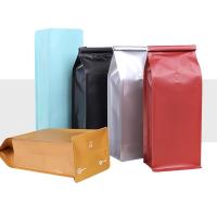 China Custom Eight Side Seal Flat Bottom Coffee Bag 250g 500g 1000g With Valve for sale