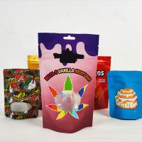China Customization Printed 3.5g Smell Proof Mylar Bag Shaped Circle Mylar Bag With ziplockk for sale