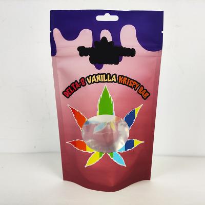 China Customization Printed 3.5g Smell Proof Mylar Bag Shaped Circle Mylar Bag With ziplockk for sale