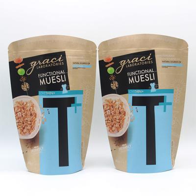 China Custom Kraft Paper Foil Bag Food Grade Aluminum Foil Stand Up Tea Packaging Pouch for sale