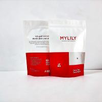 China Red And White Kraft Stand Up Pouches With Zipper For Powder With Window for sale