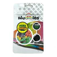 China Gummies 300mg Three Side Seal Bag Biodegradable ziplockk Plastic Bags With Handle Hole for sale
