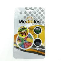 China Gummies 300mg Three Side Seal Bag Biodegradable ziplockk Plastic Bags With Handle Hole for sale