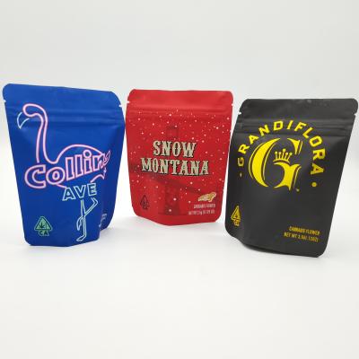 China Print Smell Proof Mylar Bag 3.5g 7.0g 14g 28g 1lb Ounce Custom Food Packaging for sale
