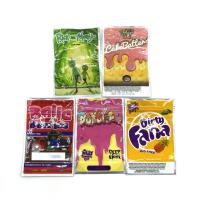 China Gummy Candy Three Sides Seal Bag Jelly Drops Packaging Perforated Plastic Bag With Zipper for sale