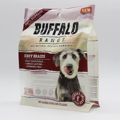 China Customized Flat Bottom Stand Up Pouch Matt Aluminum ziplockk Dog Cat Pet Food Bag for sale