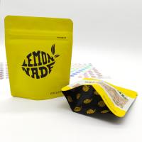 China Customized Print Zipper Packaging Pouch Yellow Stand Up Bags With Tear Notch for sale
