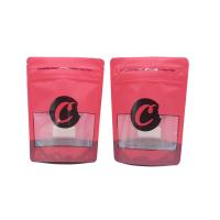China Logo Printing Resealable Mylar ziplockk Bags Pink Color 3.5g With Clear Window for sale