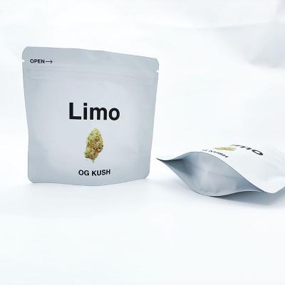 China Custom Plastic ziplockk Mylar weed Bags 3.5g Digital Print Soft Touch for sale