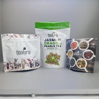 China Smell Proof Printed Mylar Stand Up Pouches Zipper Tea Packaging Bag for sale
