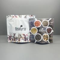 China Smell Proof Printed Mylar Stand Up Pouches Zipper Tea Packaging Bag for sale