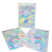 China Plastic Mylar Holographic Bags Three Side Seal Bag With Clear Window for sale
