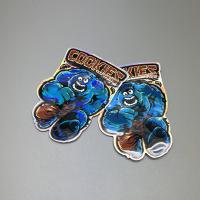 China Smell Proof Die Cut Mylar Bags Holographic 3.5g Zipper Irregular Shape Bags for sale