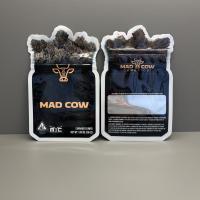 China weed Flower ziplockk Packaging Bags Shaped Custom Die Cut Bag With Window for sale