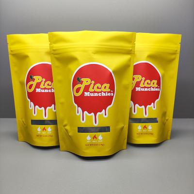 China Zipper Top Plastic Stand Up Pouch Custom Mylar Bag With Window for sale