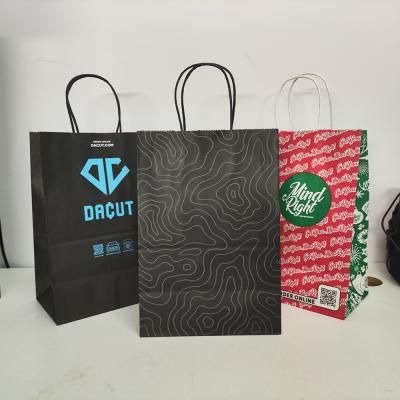 China weed Flower Paper Shopping Bag Flat Bottom Packaging Bag With Handle for sale
