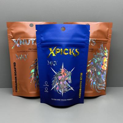 China Gravure Printing Mylar Holographic Bags 3.5g Stand Up Pouch For Weed for sale