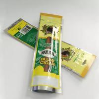 China Printed Cigar Mylar Plastic Bag Three Side Seal With Hanging Hole for sale