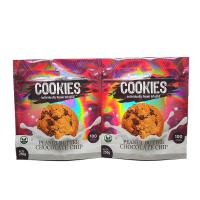 China Custom Holographic Stand Up Pouch Laser aluminium zipper pouch For Cookies for sale