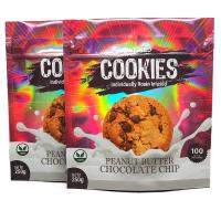 China Custom Holographic Stand Up Pouch Laser aluminium zipper pouch For Cookies for sale