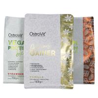 China Custom Flat Bottom Bag Vegan Protein Powder Heat Seal Stand Up Pouches for sale