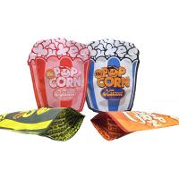 China Popcorn Shape Mylar Stand Up Pouch Custom Irregular Shape Ziplock Top for sale