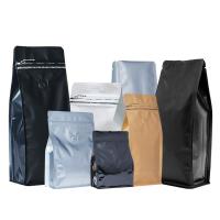 China Plastic Flat Bottom Coffee Pouch 16oz Coffee Bean Packaing Bag With Valve for sale