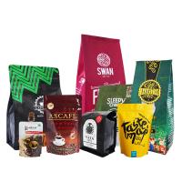 China Plastic Flat Bottom Coffee Pouch 16oz Coffee Bean Packaing Bag With Valve for sale