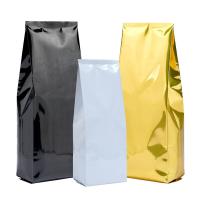 China FDA Flat Bottom Coffee Bag 1000g 500g Coffee Bean Packaging With Zipper for sale