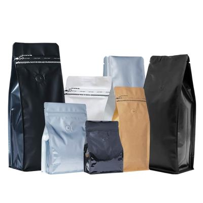 China FDA Flat Bottom Coffee Bag 1000g 500g Coffee Bean Packaging With Zipper for sale