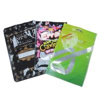 China Customizable Mylar Bag With Display Window Black Pouch Food Bag for sale