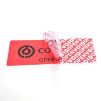 China Customized Plastic Tamper Evident Labels Packaging Shape Options for sale