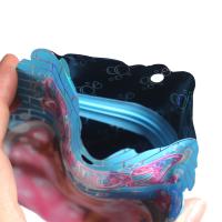 China Zipper Top Glossy Die Cut Mylar Bags Aluminum Foil 3.5g Customized for sale
