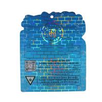 China Zipper Top Glossy Die Cut Mylar Bags Aluminum Foil 3.5g Customized for sale