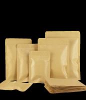 China Various Capacity Three Side Seal Bags Recyclable Kraft Paper Packaging Odorproof for sale
