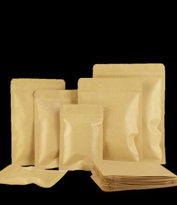 China Various Capacity Three Side Seal Bags Recyclable Kraft Paper Packaging Odorproof for sale