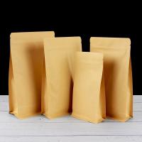China 130 Mico Thickness Biodegradable Stand Up Pouches Paper Flat Bottom Bags for sale