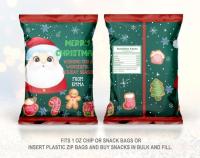 China Custom Christmas Small Back Side Seal Bag For Cookies Candy Packaging for sale