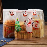 China Matte Transparent Plastic Christmas Stand Up Pouch Smell Proof Snack Packaging Bag for sale