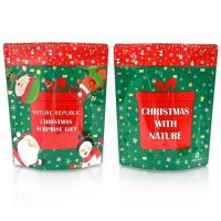 China Matte Transparent Plastic Christmas Stand Up Pouch Smell Proof Snack Packaging Bag for sale
