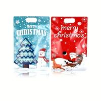 China Christmas Stand Up Pouch With Handle, Snack Zipper Packaging Bag With Window for sale