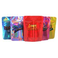 China Customized Pattern Stand Up Pouch Holographic Plastic Packaging Bag With Ziplock for sale