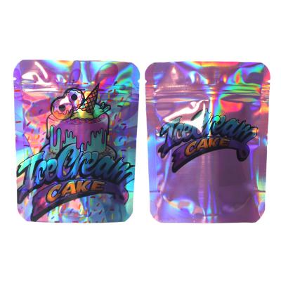 China Customized Color Holographic Stand Up Pouch Matte Tear Notch With Zipper for sale