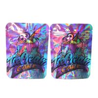 China Customized Color Holographic Stand Up Pouch Matte Tear Notch With Zipper for sale