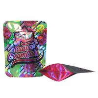 China Heat Sealed Holographic Stand Up Pouch With Window Mylar Bags For Food Storage for sale